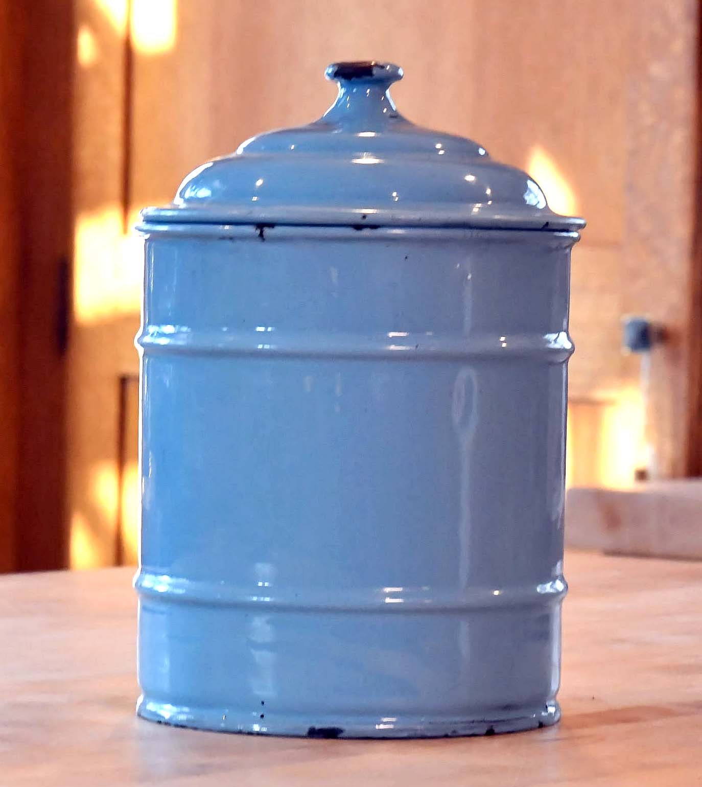 Vintage European Enamelware Sultanas "raisins" Container With Lid in ...