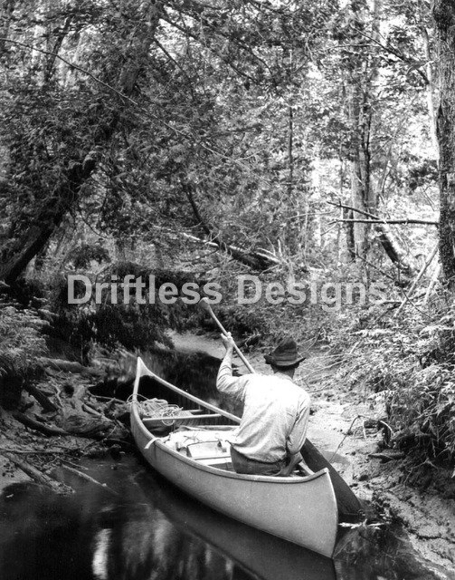 Vintage Photo Man Canoeing | Etsy