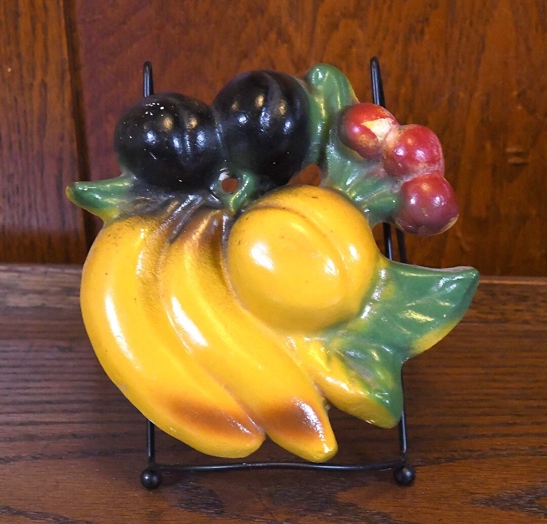 Vintage Retro Kitsch Chalkware Fruit Cluster Banana Plums Cherries - Etsy