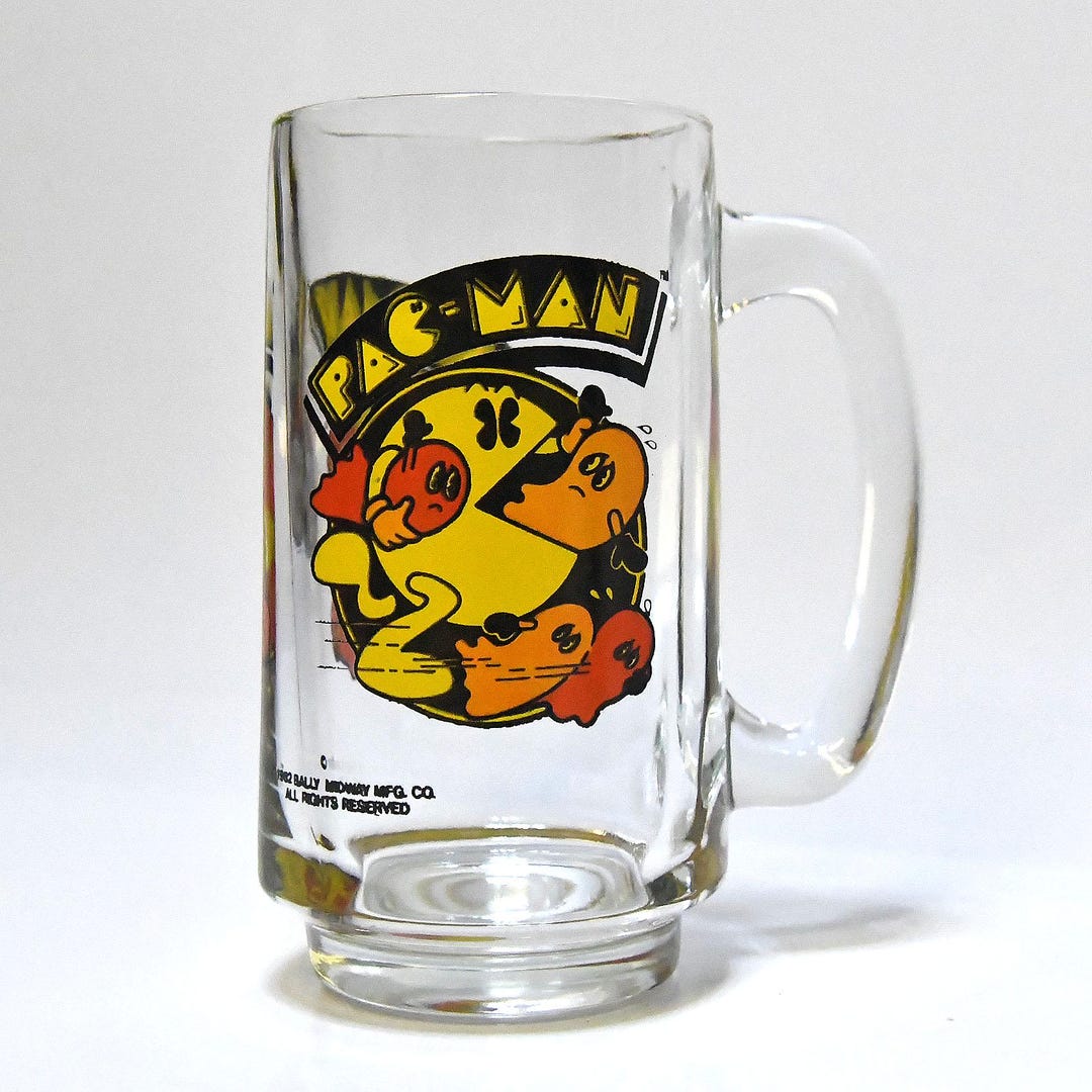 1982 Pac-man Glass Mug by Bally Midway Great Condition - Etsy