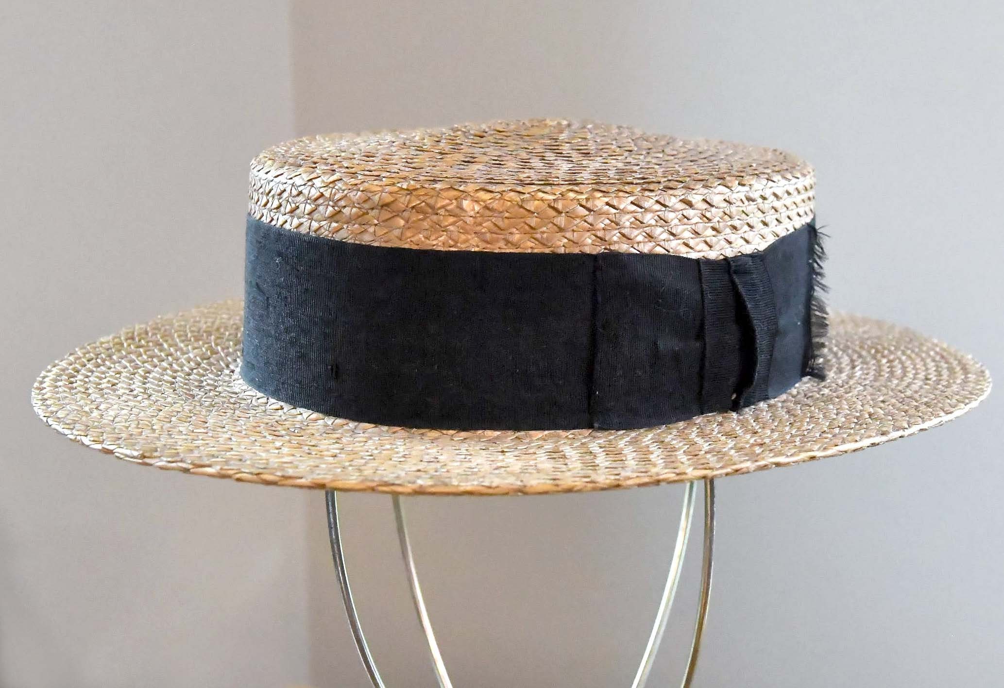 Vintage Mens Straw Boater Hat With Ribbon and Bow - Etsy