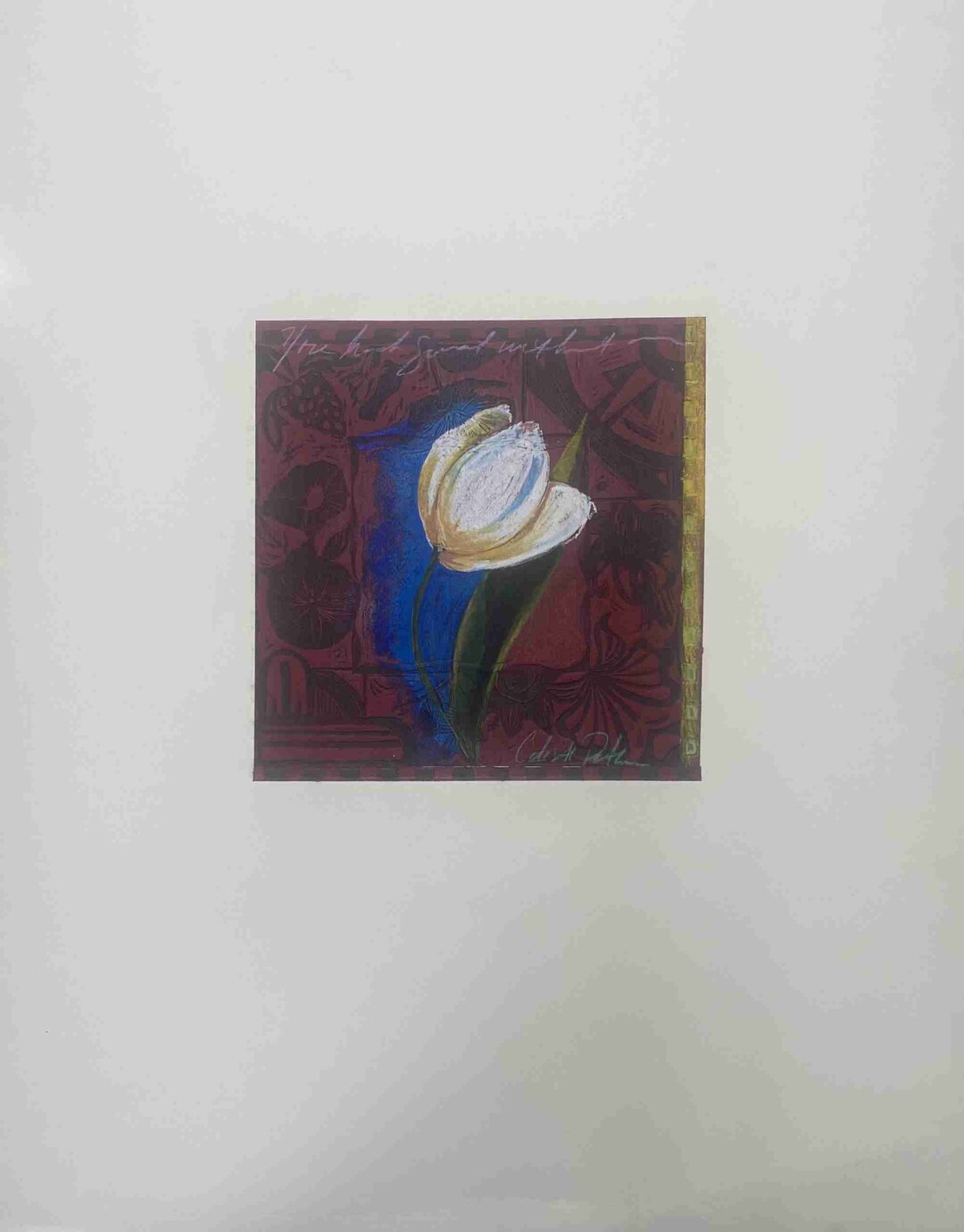 Celeste Peters Seven Am Original Tulip Mixed Media Painting on Paper ...