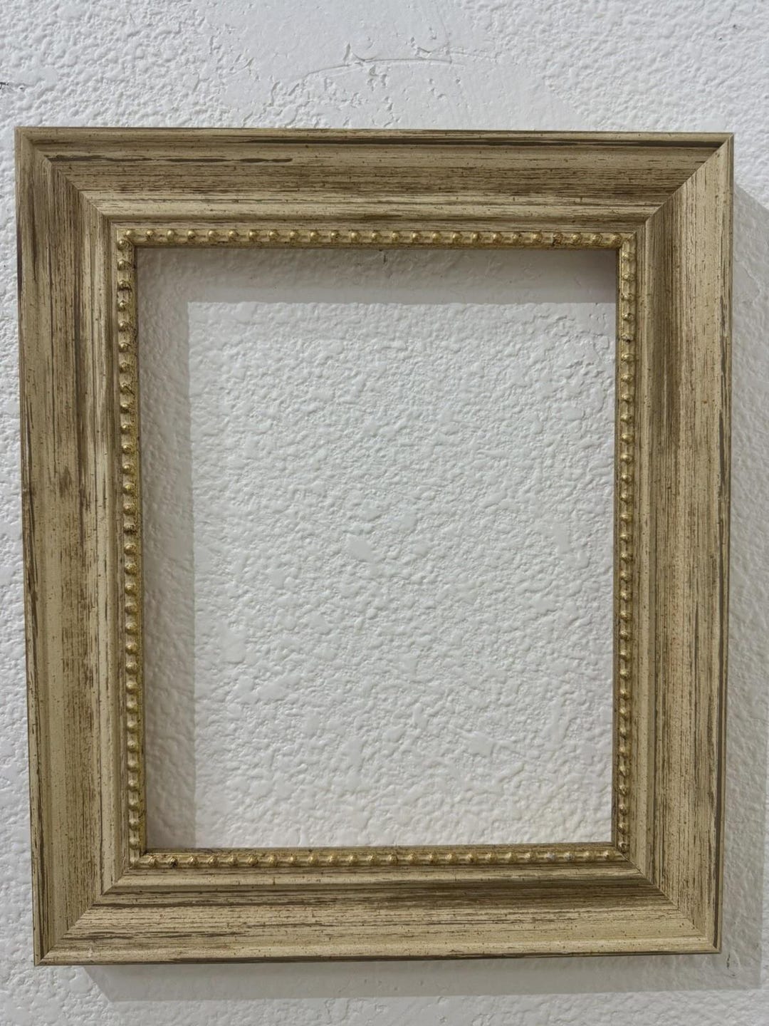 French Country Picture Frame Cream & Gold Bead Wall Frame Only 5x7 8x10 ...