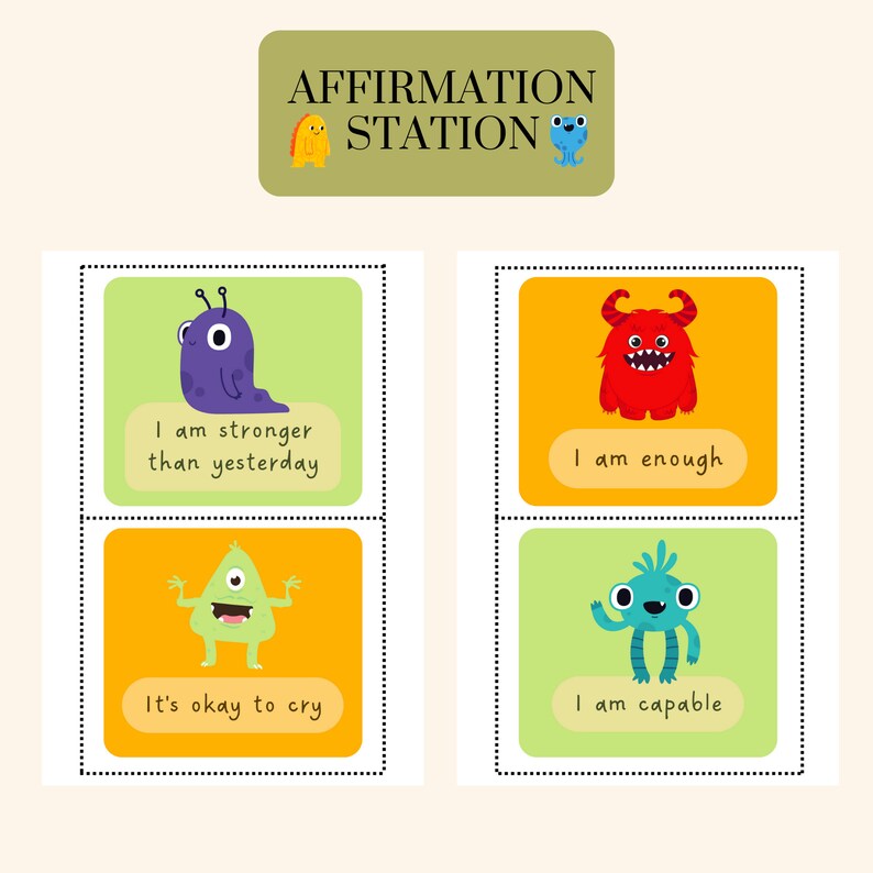 Affirmation Mirror, Classroom Affirmation Station, Monster Affirmation ...