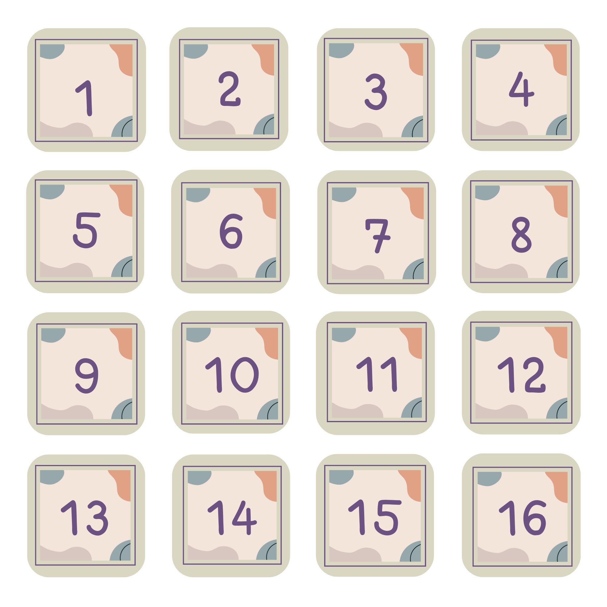 Classroom Calendar Numbers, Classroom Chart Numbers, Educational ...