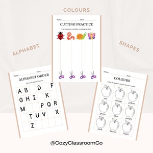 Preschool Pre-k + Kindergarten Learning Bundle, Shapes, Colours ...