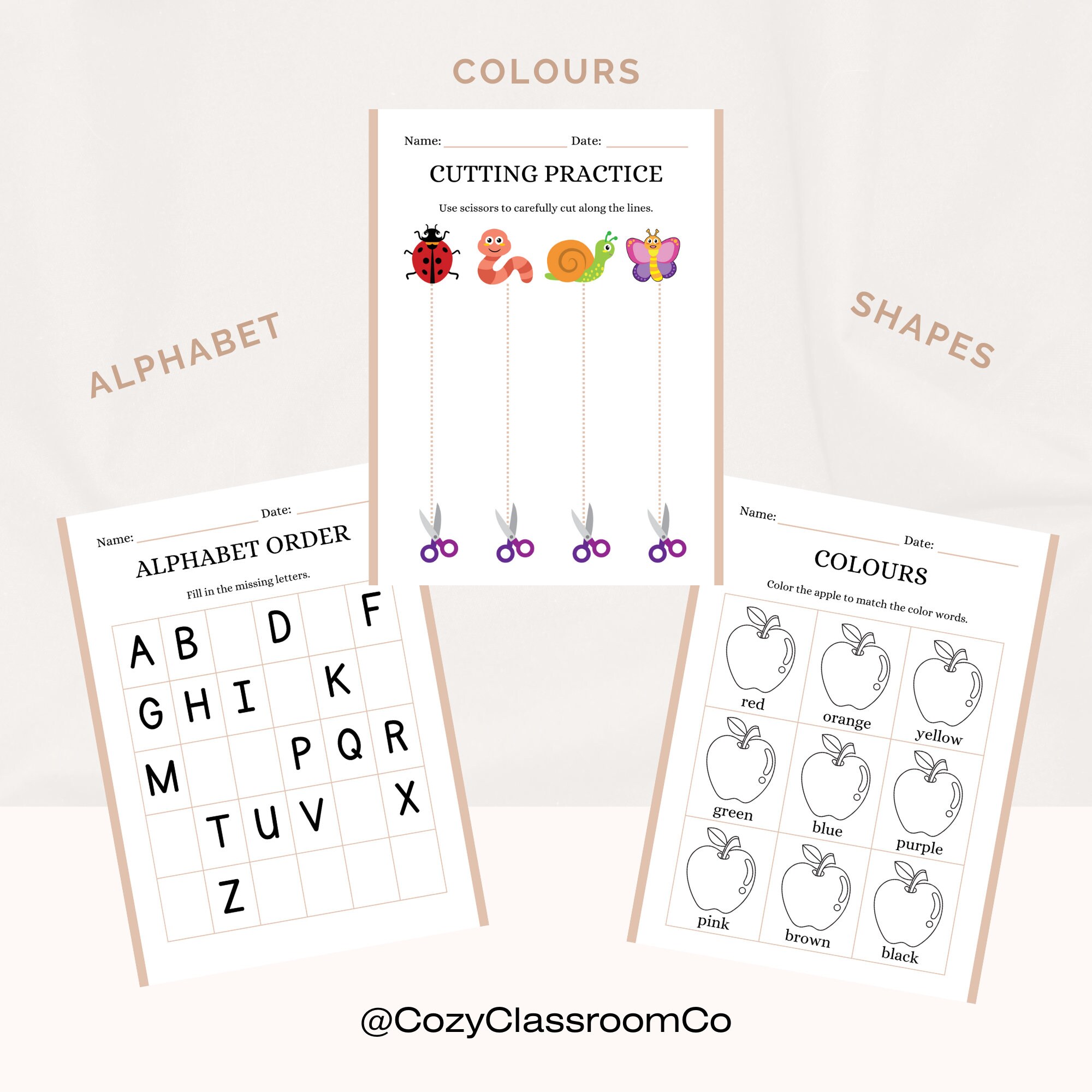 Preschool Pre-k + Kindergarten Learning Bundle, Shapes, Colours ...