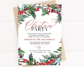 Editable Holiday Party Invitation Christmas Party Invitation | Etsy