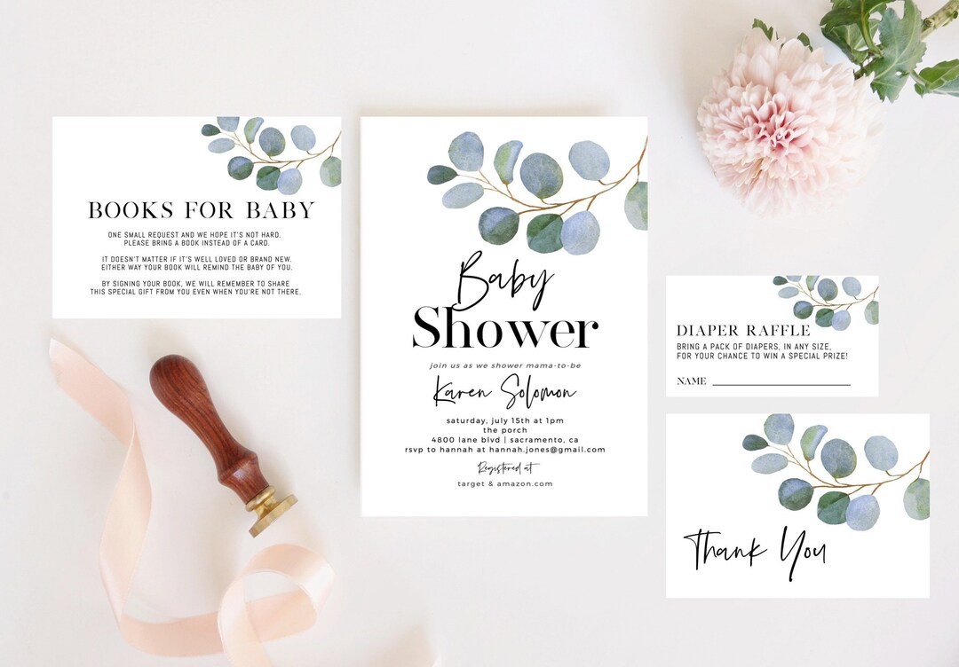 Editable Baby Shower Invitation Bundle invitation, Books for Baby ...