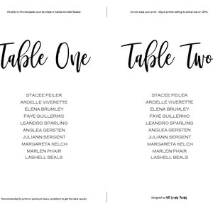 Editable Modern Black and White Table Number Template 5x7 PDF - Etsy