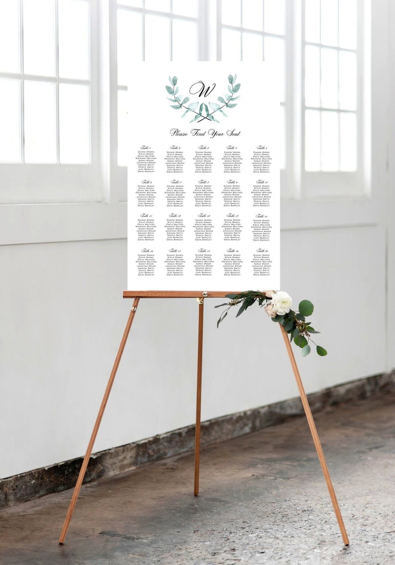 Editable Seating Chart Templates Includes 5 Table Sizes - Etsy