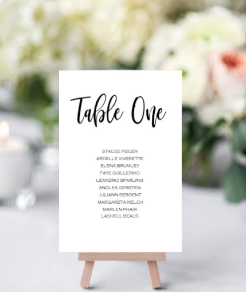 Editable Modern Black and White Table Number Template 5x7 PDF | Etsy