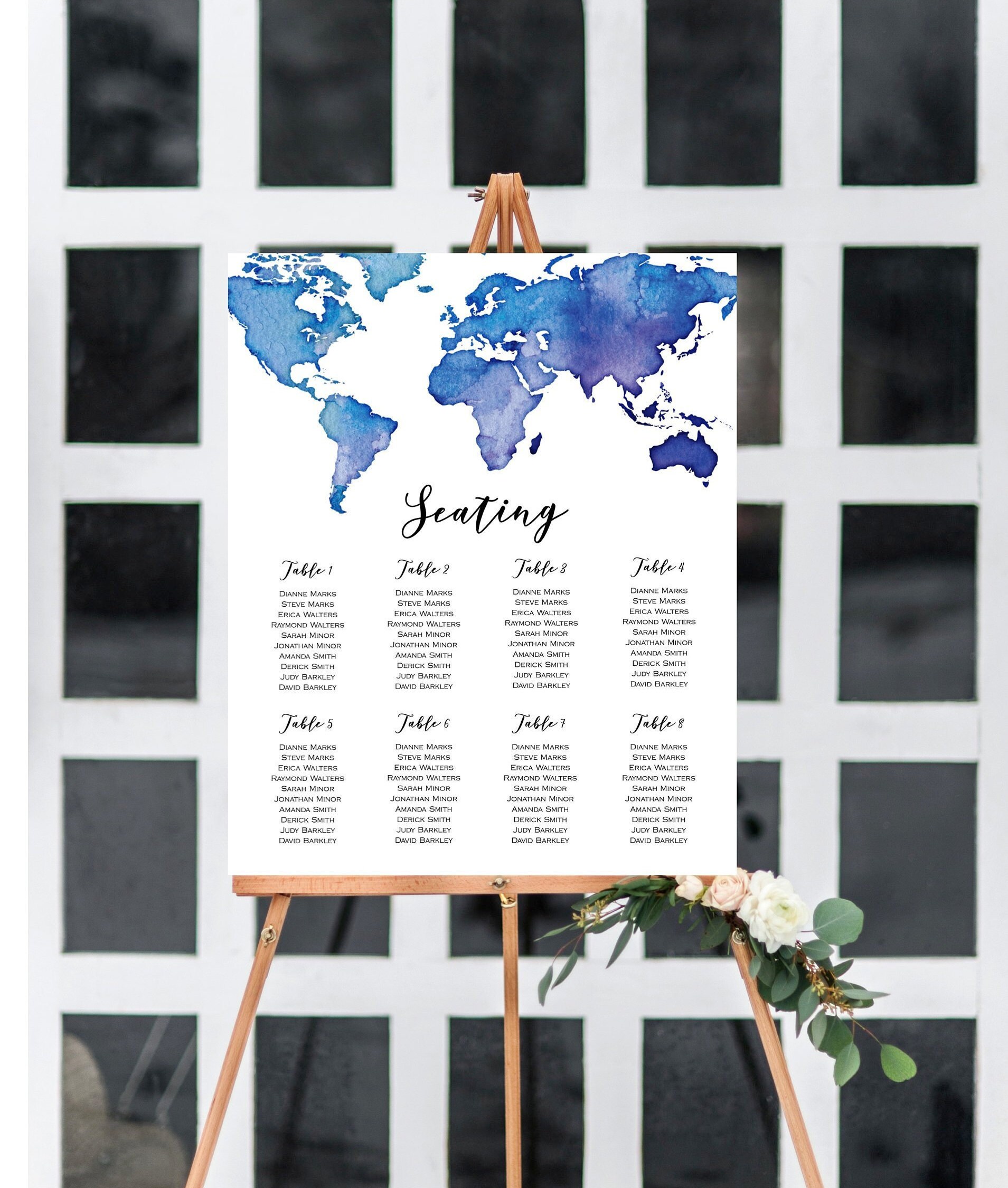 Editable World Map Seating Chart Includes 4 Table Sizes - Etsy UK