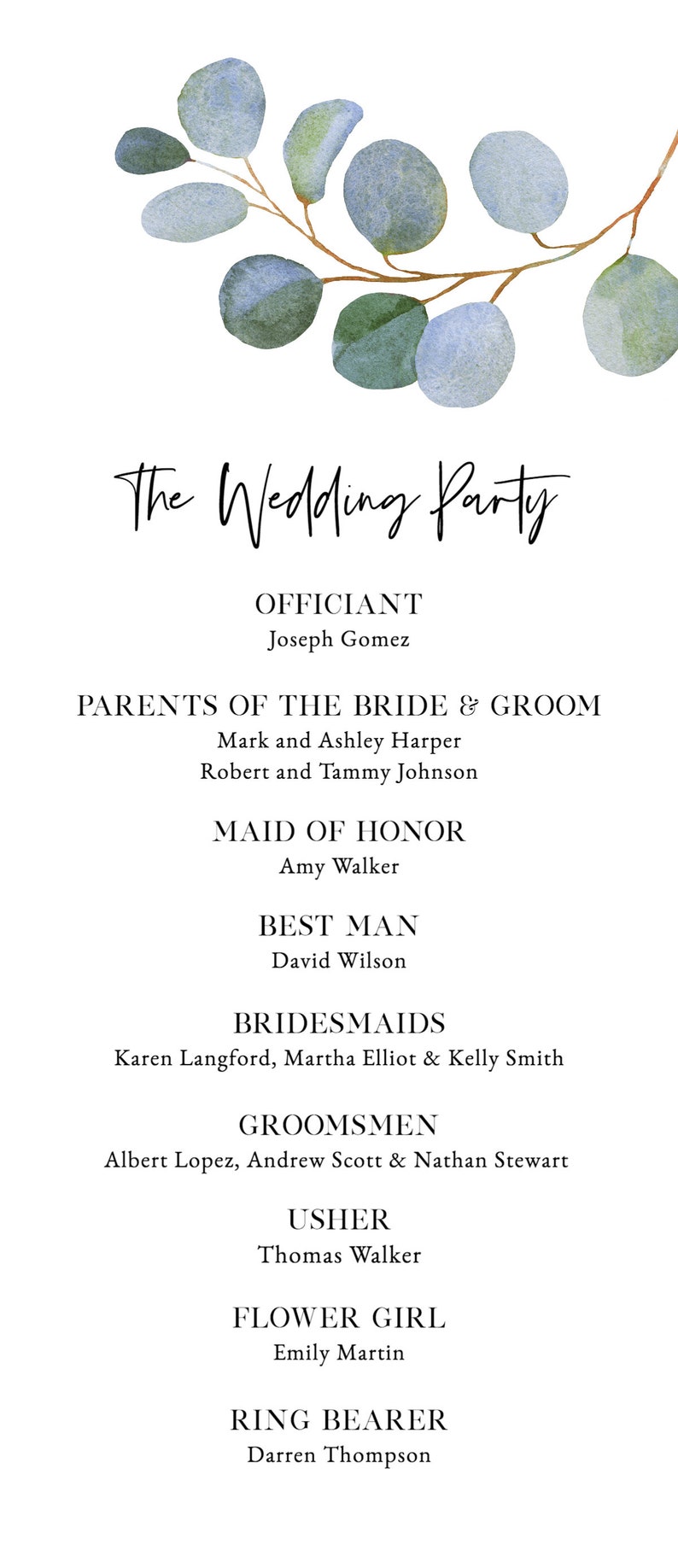 Editable Wedding Program Template Greenery Wedding Program - Etsy