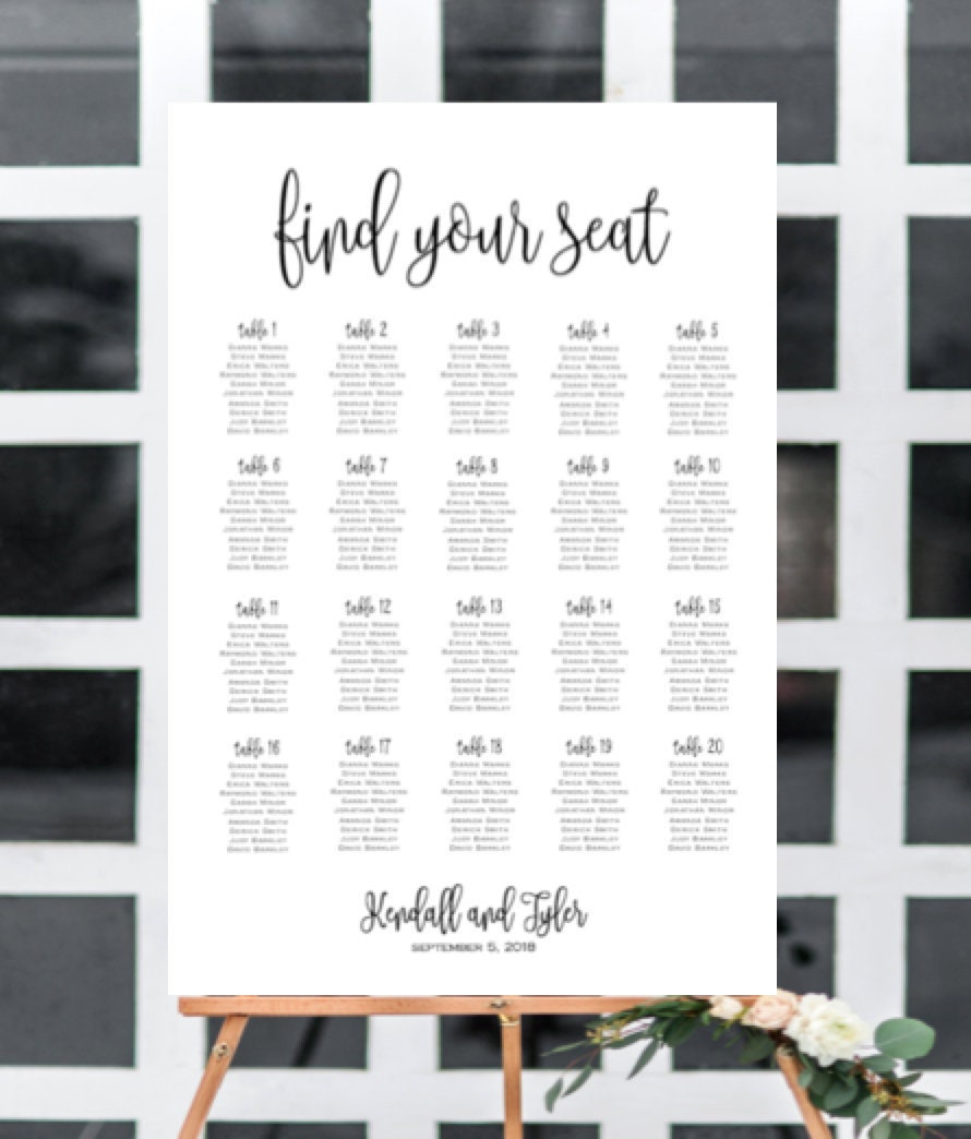 Editable Seating Chart Templates Includes 5 Table Sizes up - Etsy