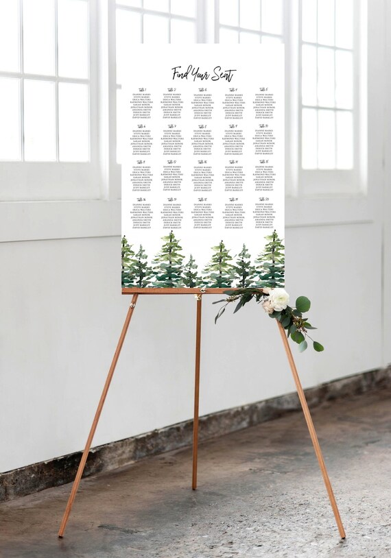 Editable Forest Seating Chart Templates Includes 5 Table | Etsy
