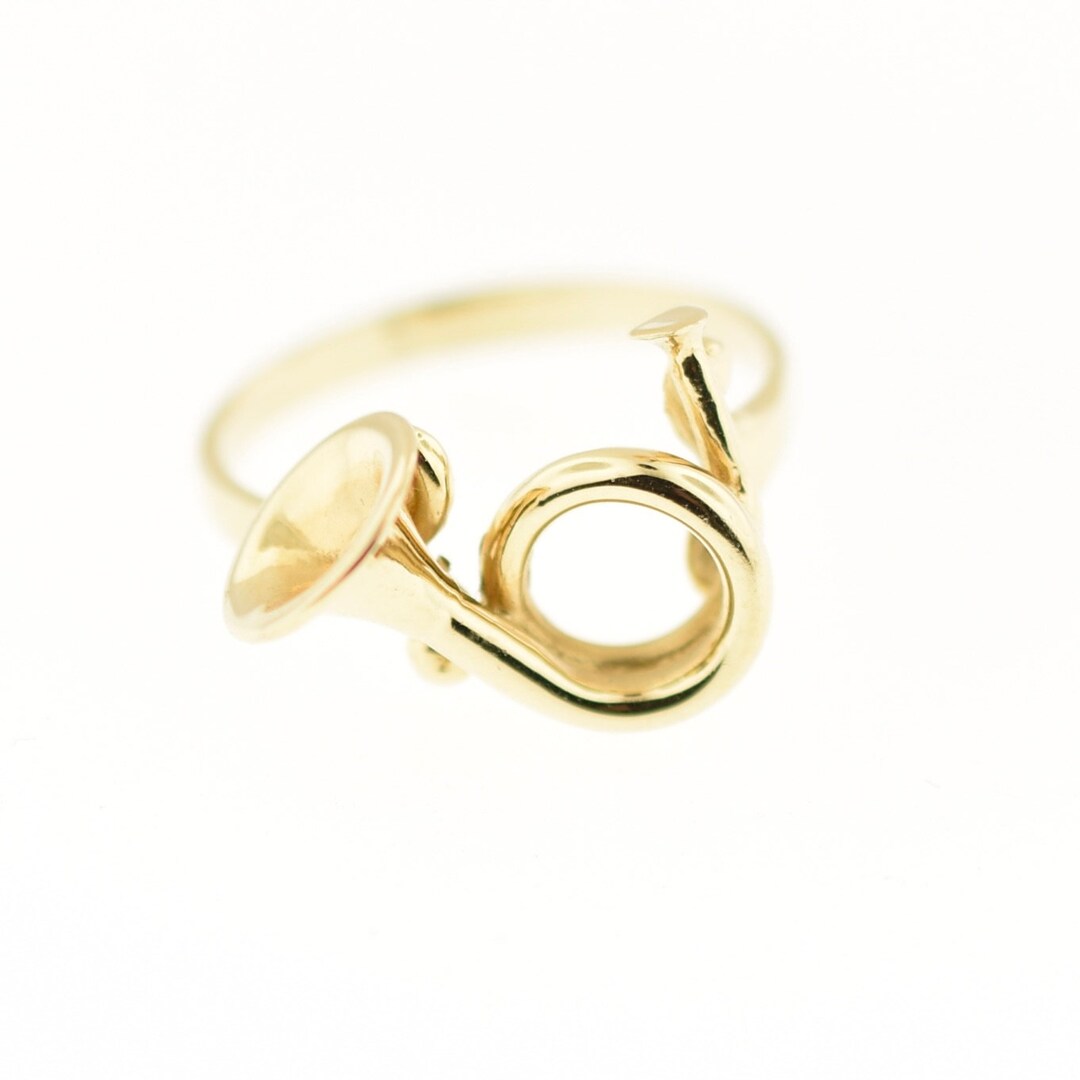 Unusual 14k Yellow Gold French Horn Ring Vintage Musical Instrument - Etsy