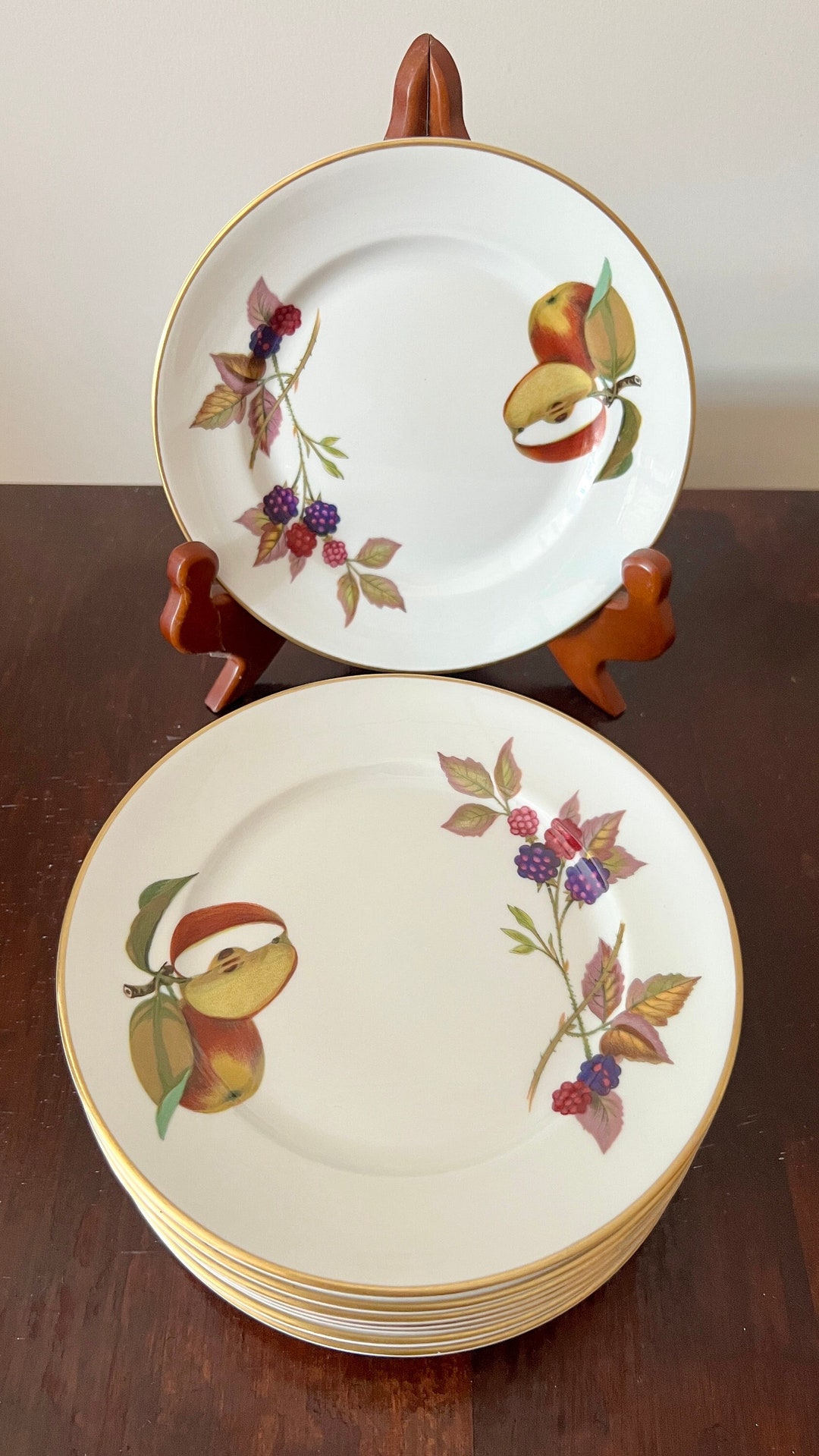 Set of 8 Evesham Bread and Butter Plates Royal Worcester 6 5/8 - Etsy