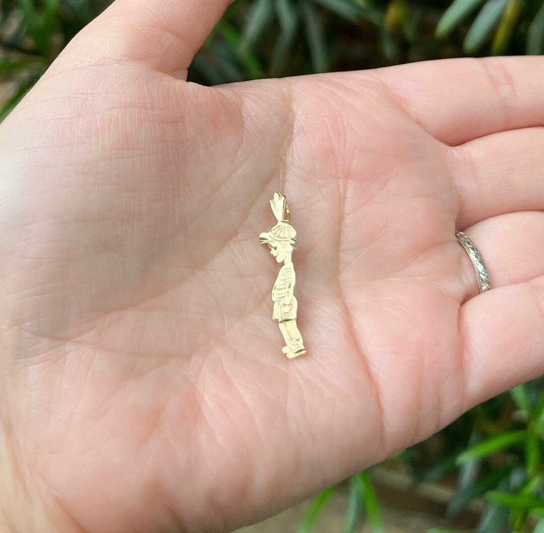 14k Little Boy Charm Vintage Yellow Gold Pendant - Etsy
