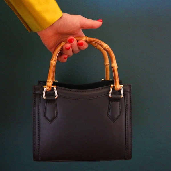 Bamboo Handle Bag - Etsy