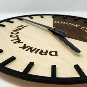 Beverage of the Hour Wall Clock Wooden 24 Hour Military Time Drink ...