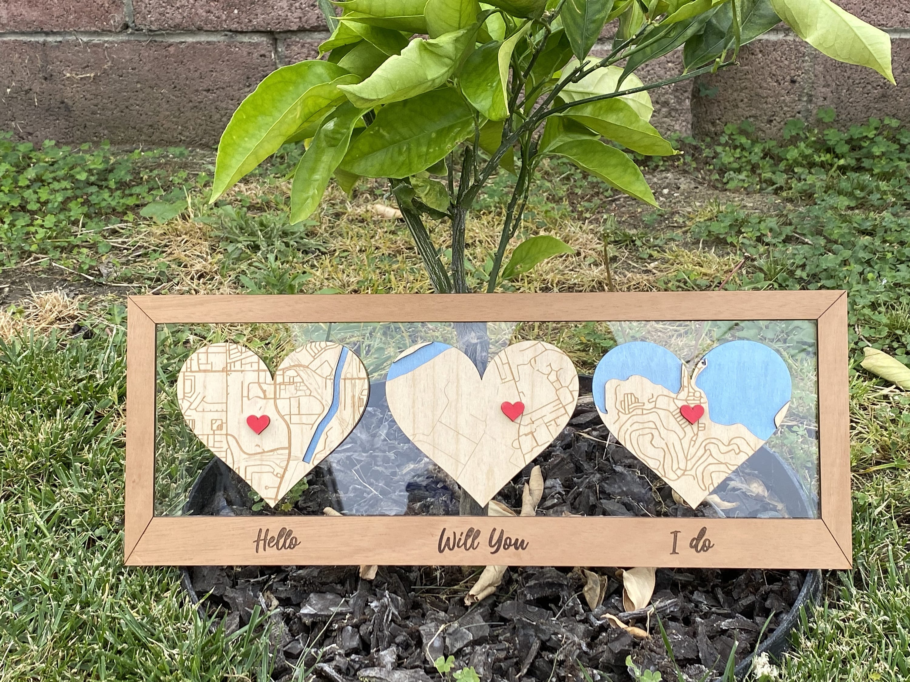 Personalized Wooden Love Story Map – Framed Anniversary Gift - Etsy