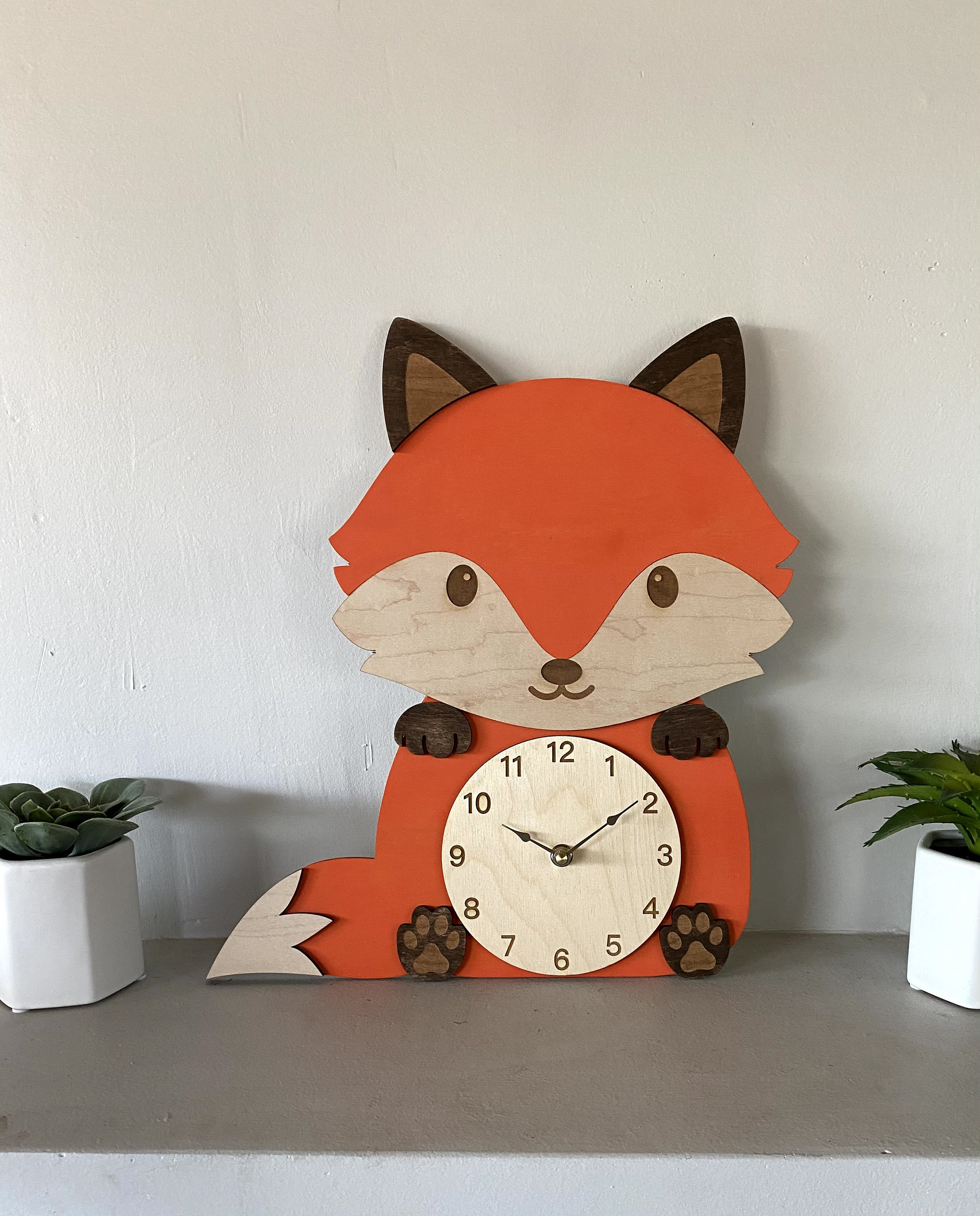 Fox Wall Clock Nursery Woodland Décor 10 12 - Etsy