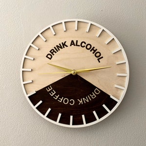 Beverage of the Hour Wall Clock Wooden 24 Hour Military Time Drink ...