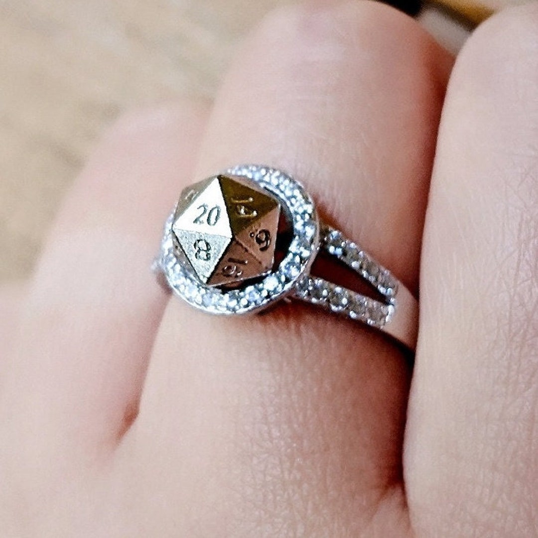 Adjustable Dnd D20 Ring Halo Sterling Silver - Etsy