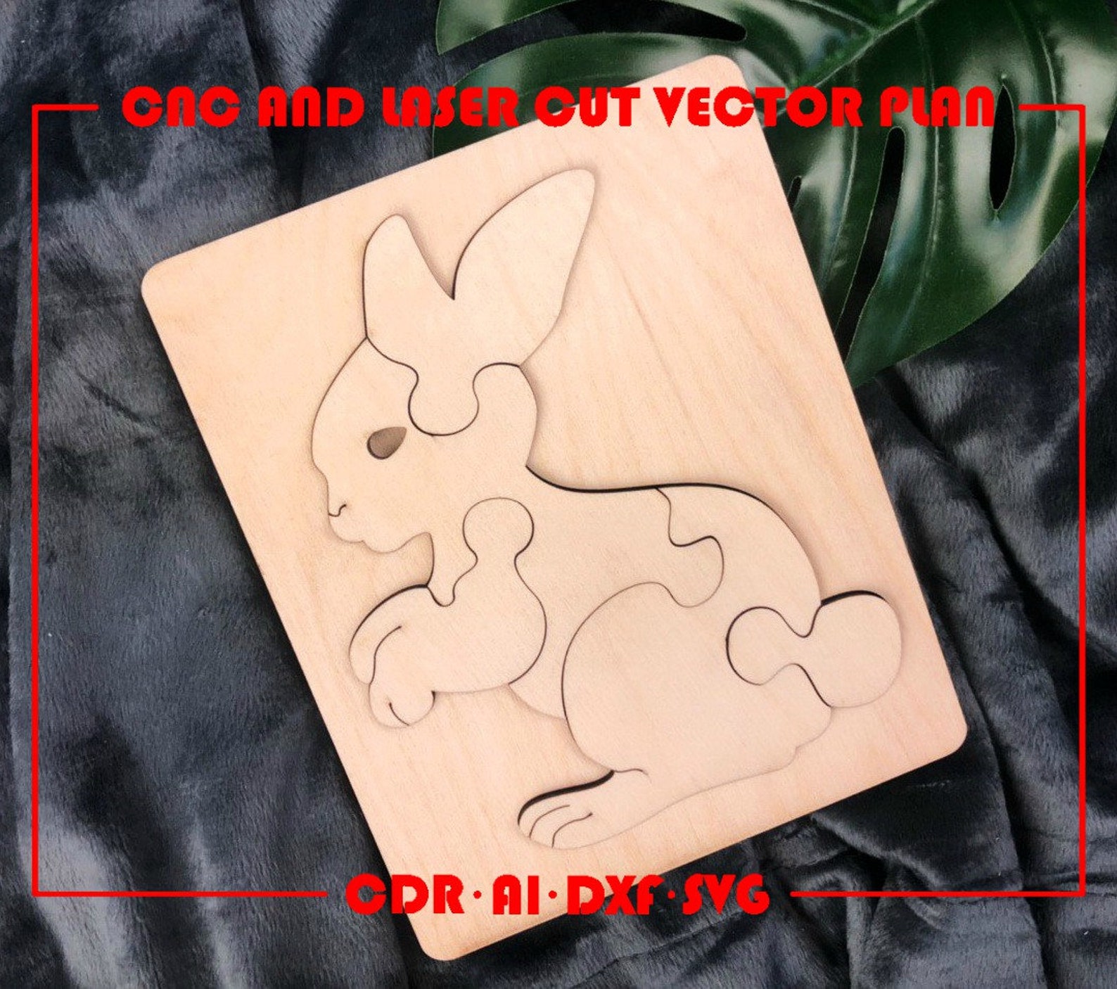 Rabbit Puzzle for Child | RABBIT Puzzle| Laser Cut Vector Download ...