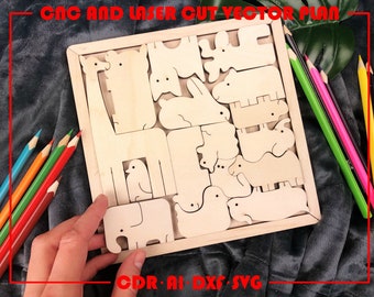 Cat 3D Puzzle. Laser Cut Files SVG DXF CDR Vector Plans - Etsy