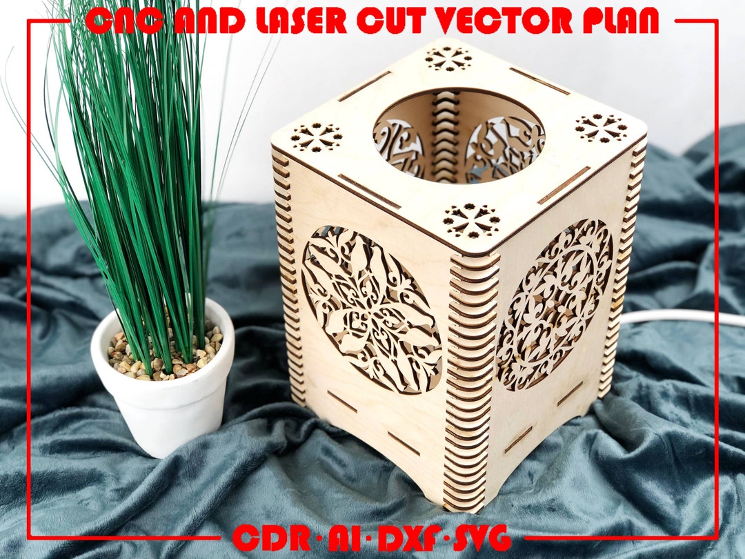 Wooden Lamp Nightlamp Laser Cut Vector Instant Download Laser Cut ...