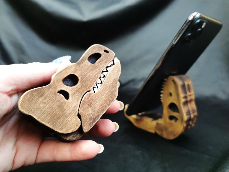 Dinosaur Phone Stand - Holder - iPhone Stand - Holder Wooden - Wooden ...