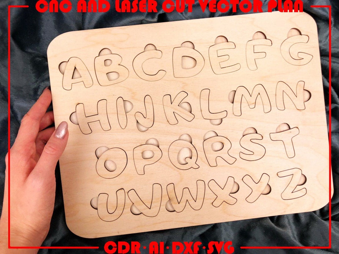 English Puzzle Alphabet for Child | Alphabet Template| Laser Cut Vector ...