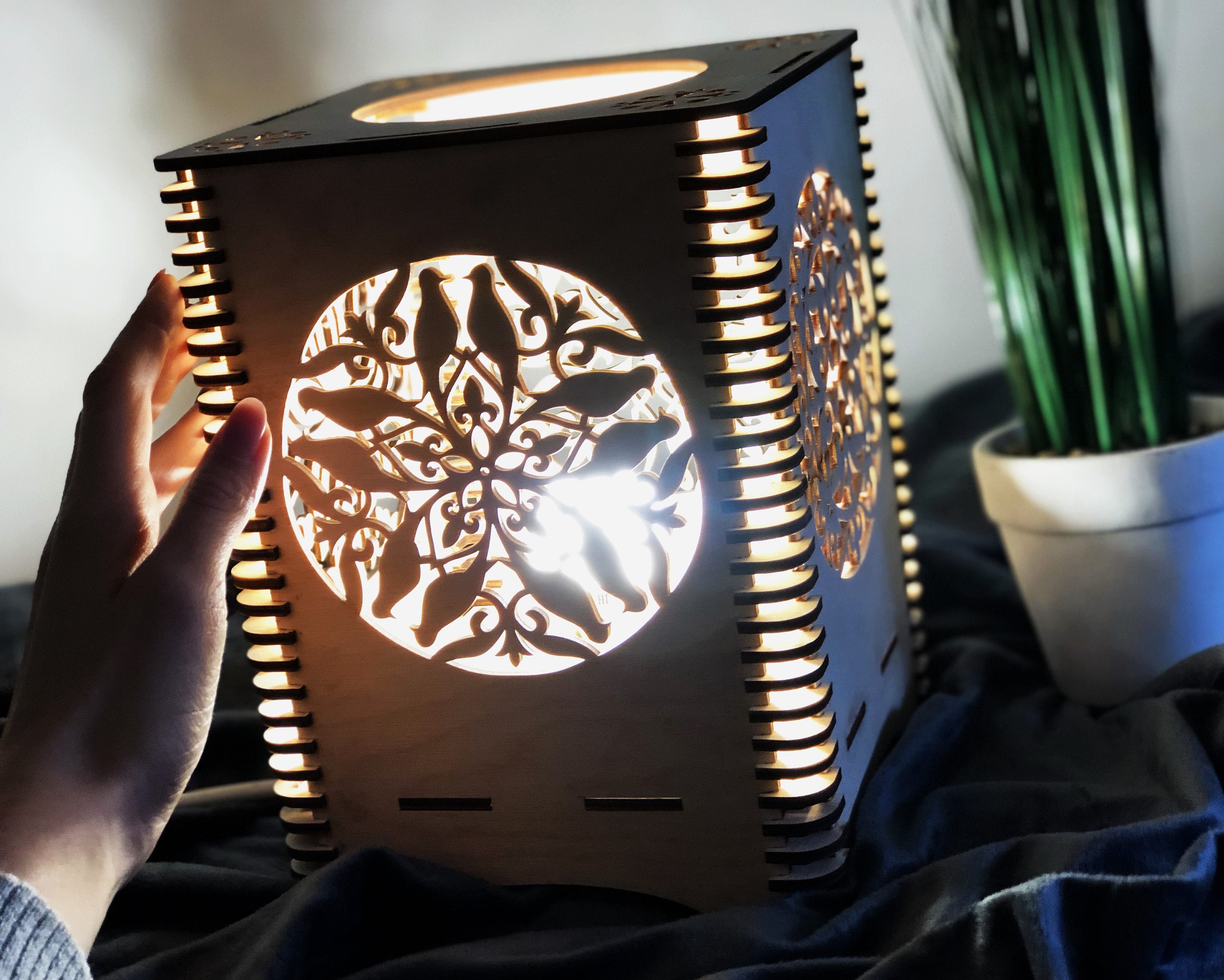 Wooden Lamp Nightlamp Laser Cut Vector Instant Download Laser Cut ...