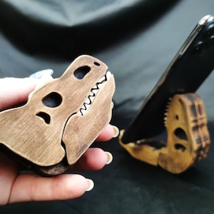 Dinosaur Phone Stand - Holder - iPhone Stand - Holder Wooden - Wooden ...