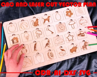 Wooden Alphabet Puzzle Laser Cut Files SVG DXF CDR Vector - Etsy