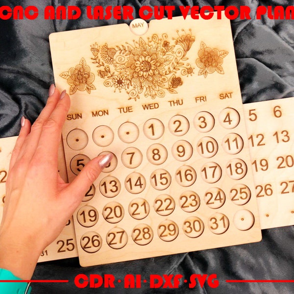 Cnc Vector Files for Perpetual Calendar - Etsy