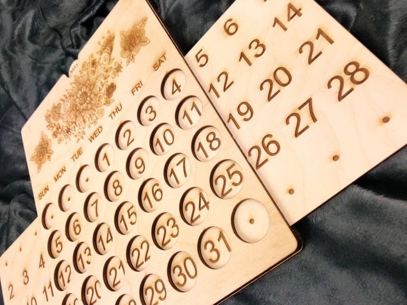 Wall Calendar Home Monthly Perpetual Calendar Eternal Calendar Laser ...