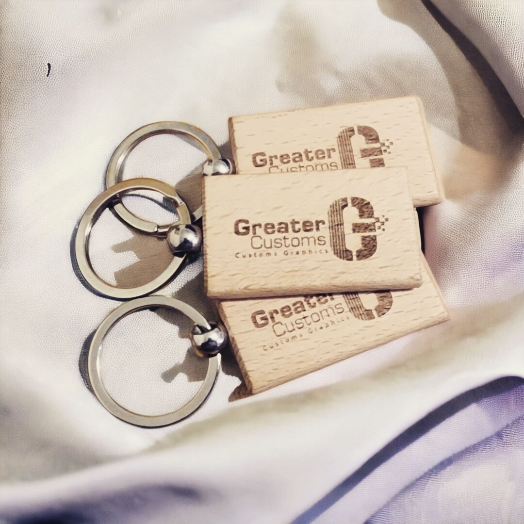 Custom Laser-engraved Wooden Keychains - Etsy