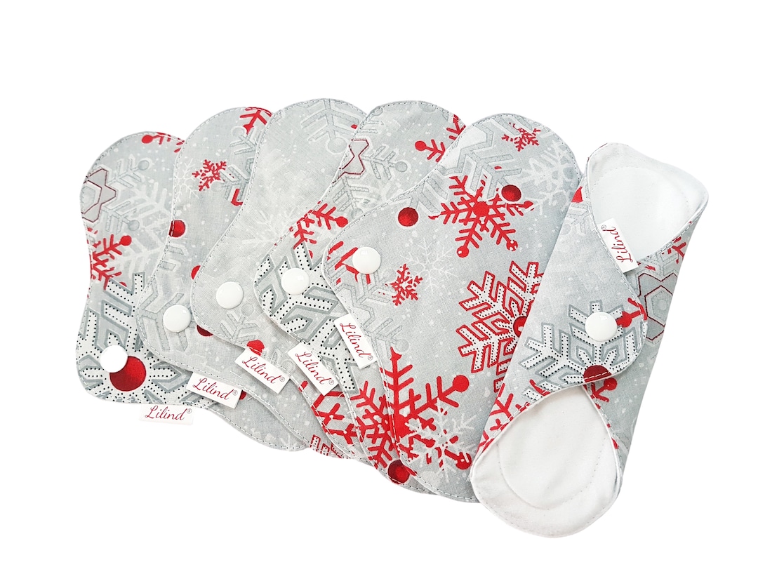 6 Pack Organic Cloth Pads, Coth Pads Starter Kit, Zero Waste Reusable ...