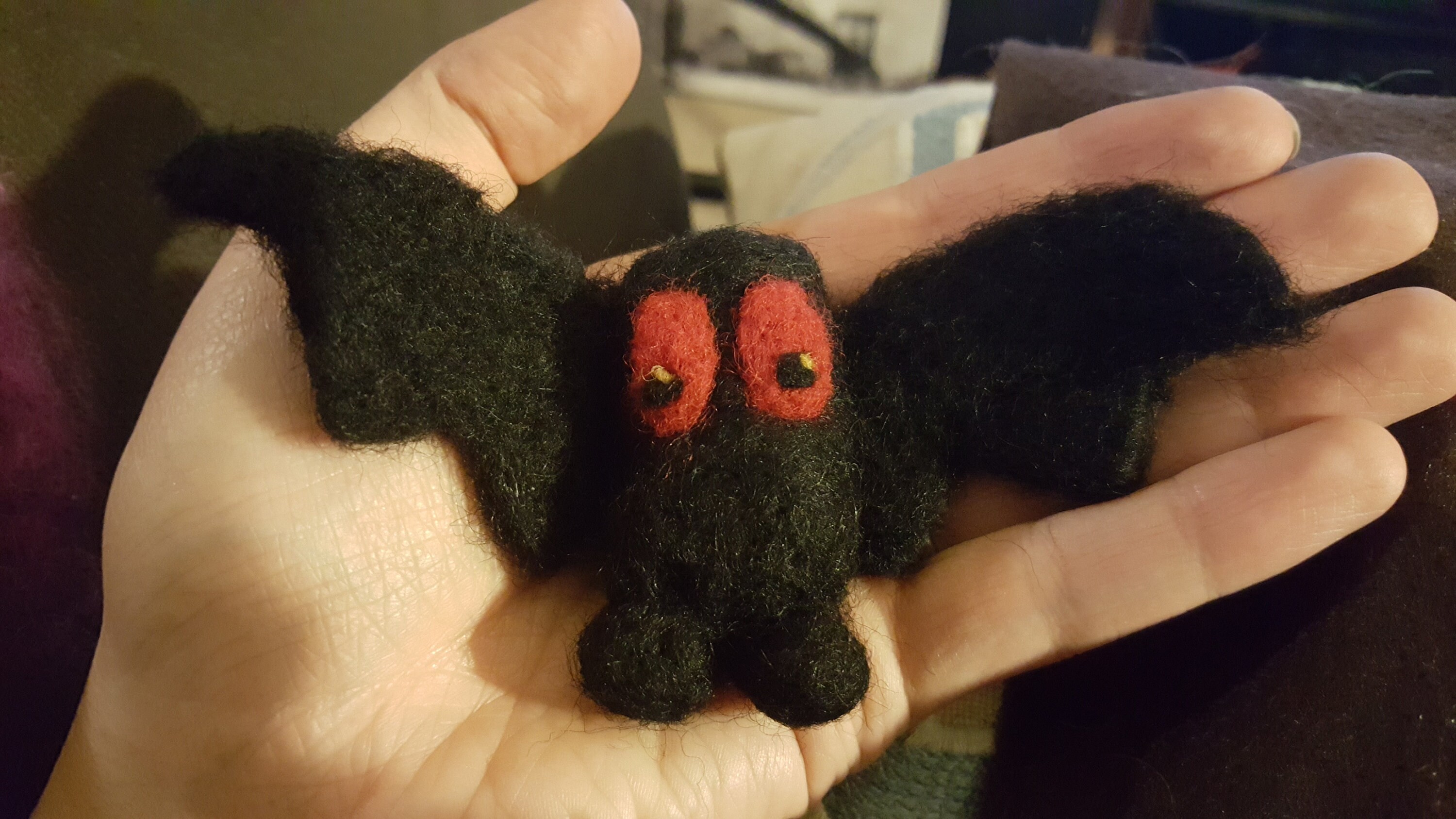 Three Felted Bats With Flexible Wings - Etsy