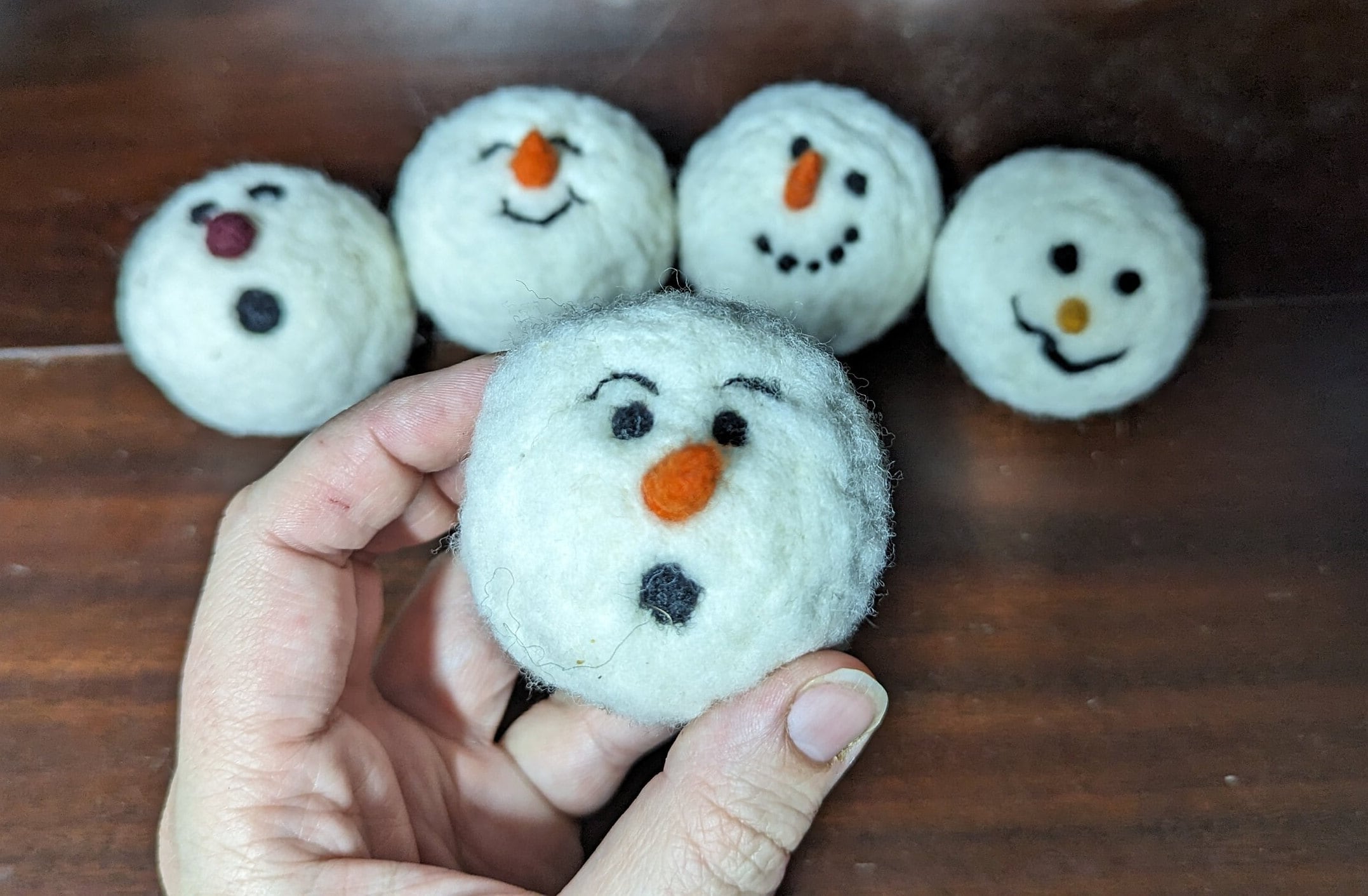 Funny Faces Felted Snowman Ornaments (set of 4) - Etsy