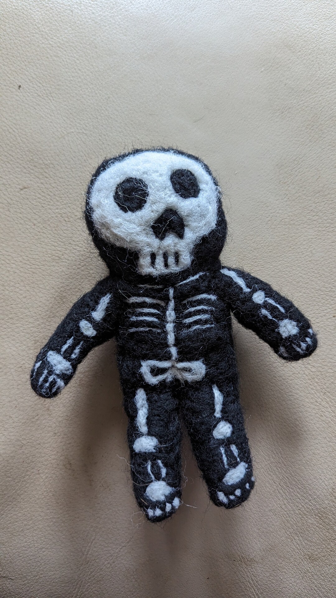 Soft Skeleton Needle Felted Halloween Friend - Etsy