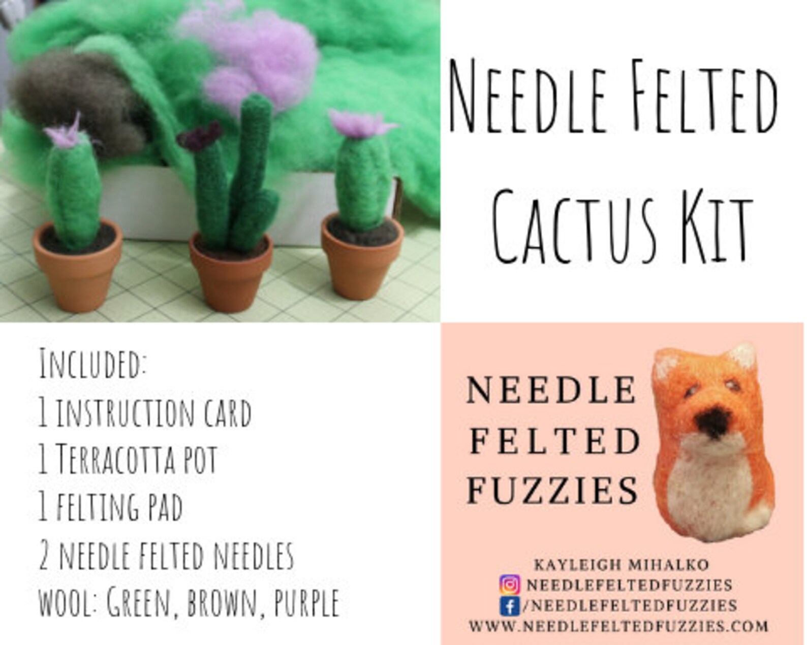 Needle Felted Cactus Kit - Etsy