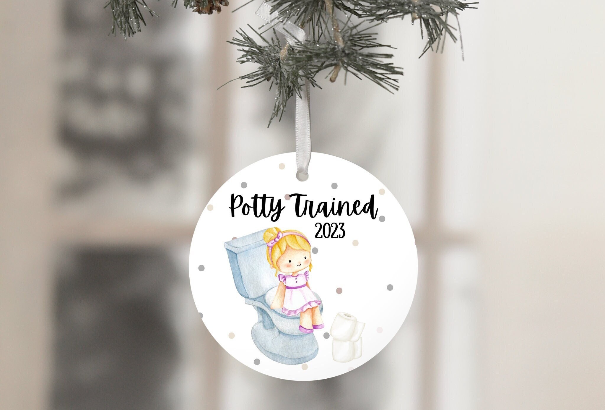 Potty Training Christmas Ornament for Little Girl Potty - Etsy