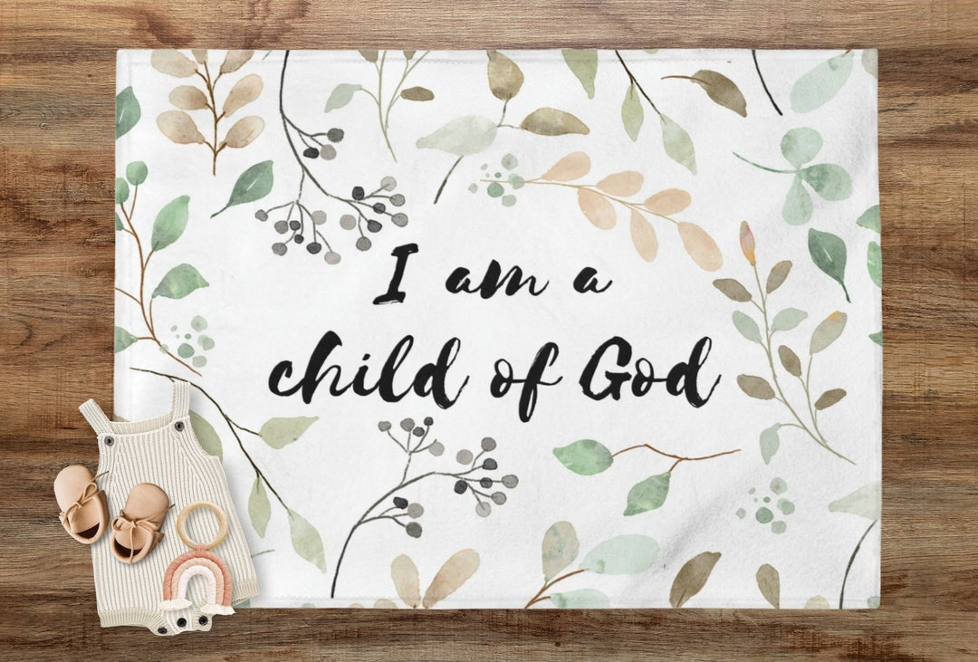 I Am a Child of God Baby Swaddle | Newborn Scripture Baby Blanket for ...
