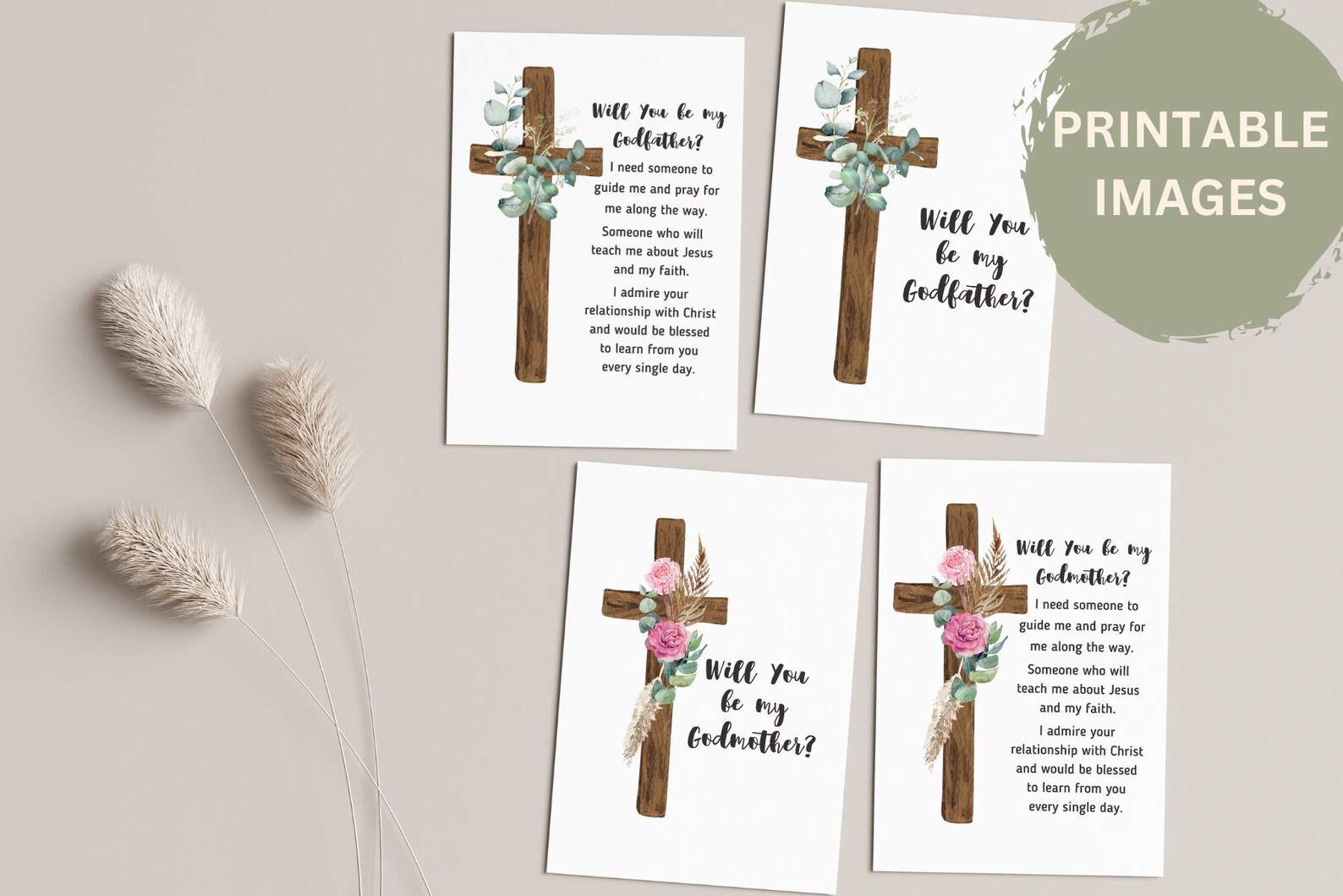 Godparents Proposal Printable Signs Bundle Godparents Poem - Etsy