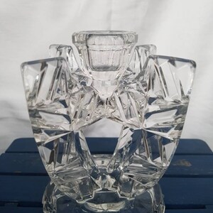 Vintage Cut Glass Candlestick Holder - Etsy