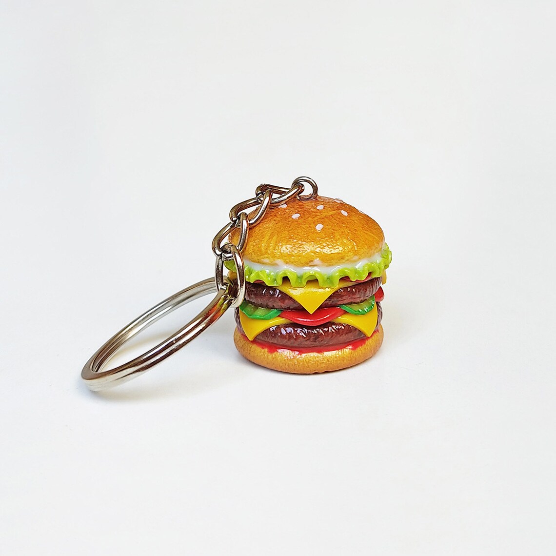 Keychain Burger Key Chain Miniature Fast Food Realistic | Etsy